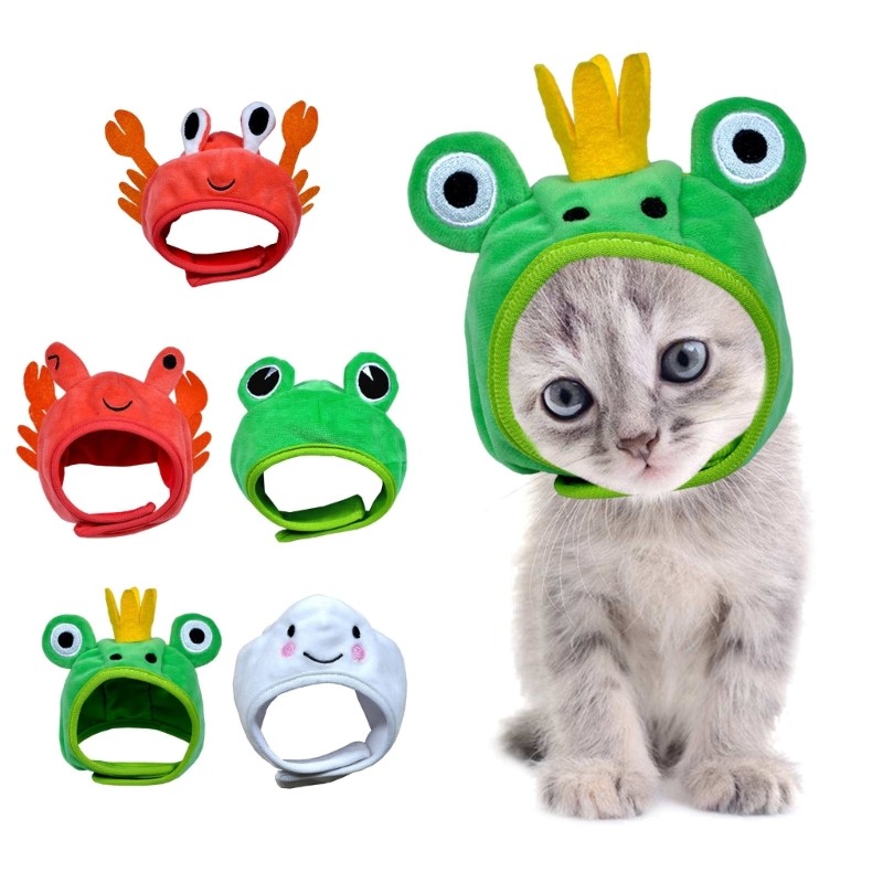 SIY Cute for Cat Hat Small Dog Cartoon Animal for Frog Headwear Pet ...