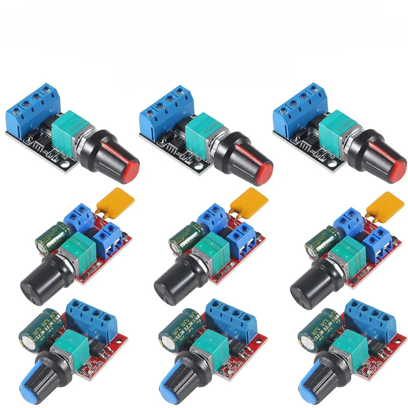 1- 10PCS Mini 5A 10A 90W PWM 12V DC Motor Speed Controller Module DC-DC ...