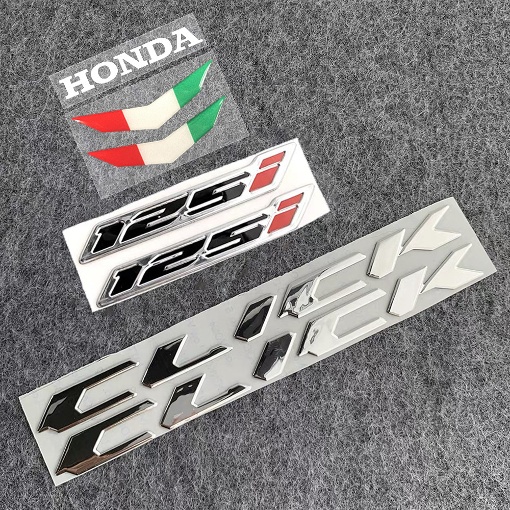4pcs/SET 3D Honda Click 125i blk or White Soft logo Glue Emboss Letter ...