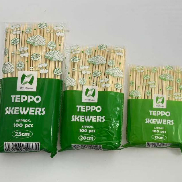 [100pcs] Mr. Bamboo Teppo Skewers Bbq Sticks best for Burgers 9cm 15cm ...
