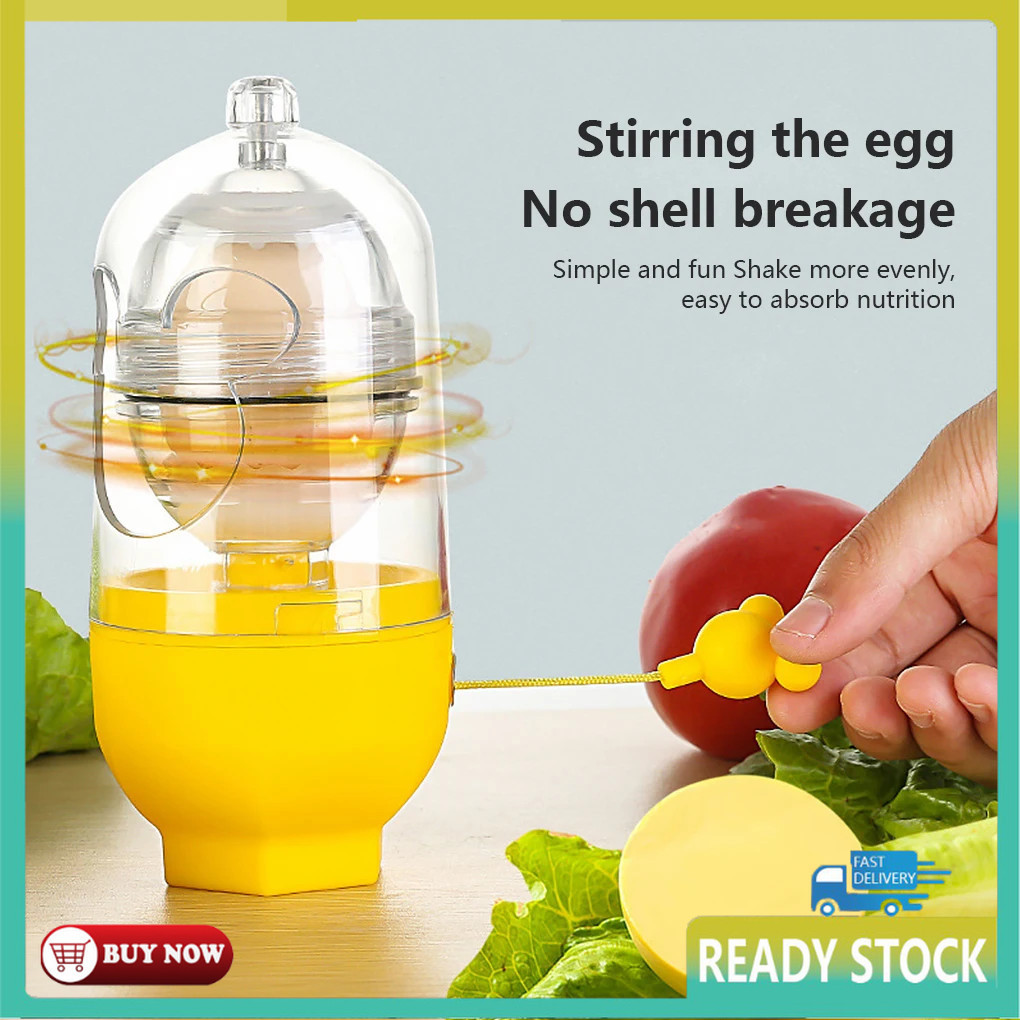 Egg Scrambler Shaker Egg Shell Yolk Hand Rope Puller White Yolk Mixing ...