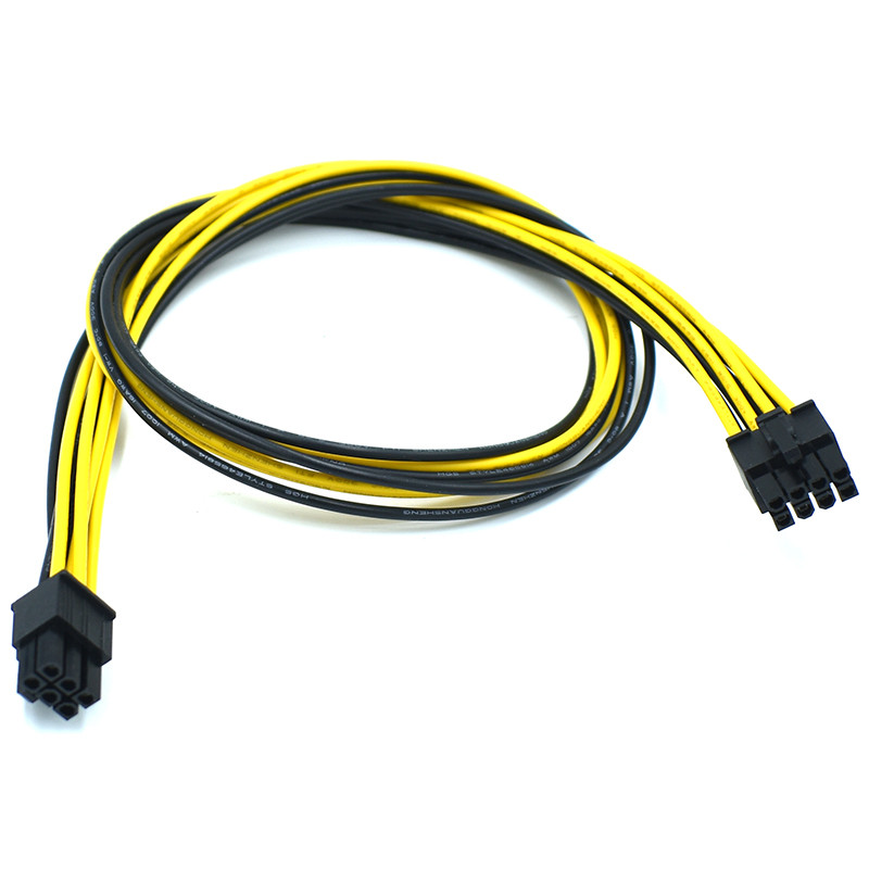 60CM 16AWG Breakout Board PCI-E 6pin male to CPU 8pin Adapter Cord ...