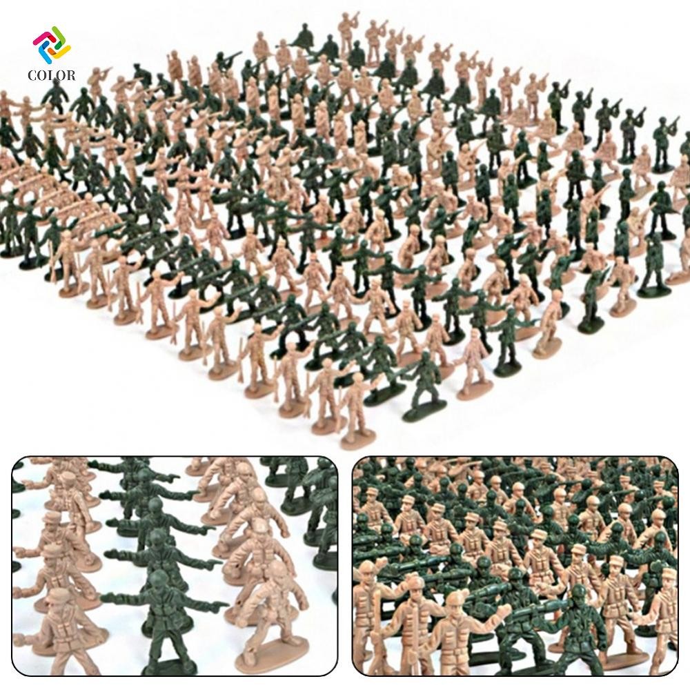 100Pcs Army Men Toy Soldiers Model Playset Kids War Game Sandbox Toy ...