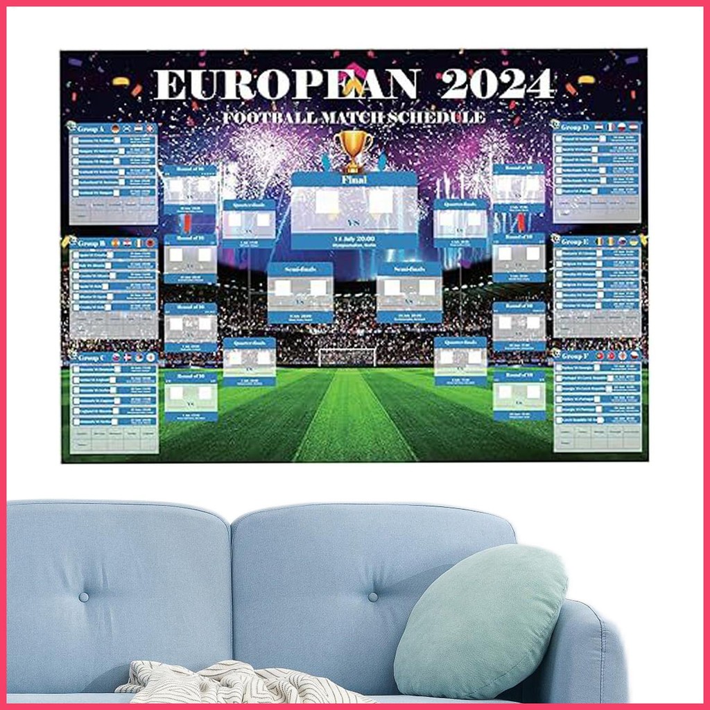 2024 Germany European Cup Schedule Football Wallchart Tournament ...