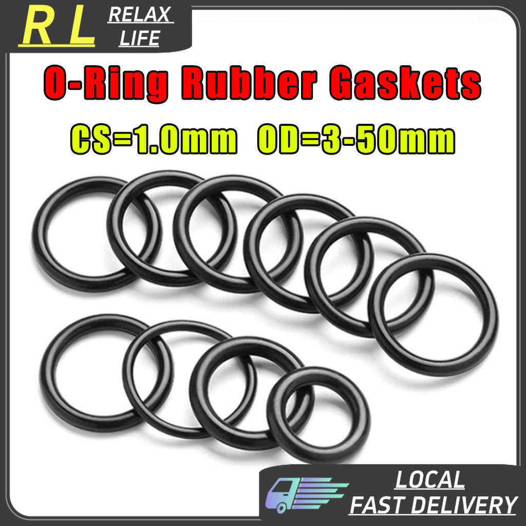 RL cs1.0mm*OD3-40mm Black FKM O-ring Rubber Gaskets Seal Ring Gasket ...