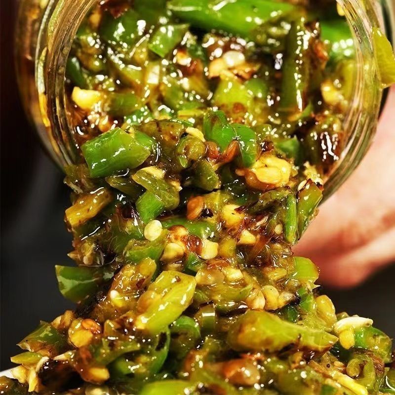 Authentic Grilled Chili Sauce Charcoal Grilled Green Pepper Minced ...