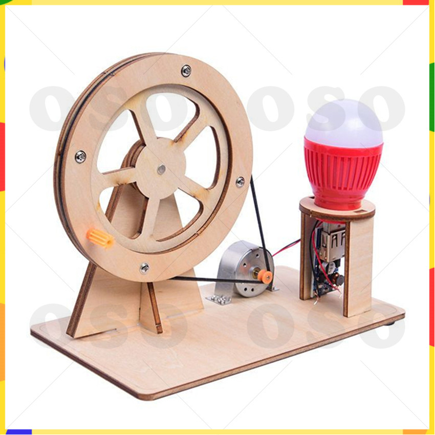 Dynamo Generator Model DIY Assemble Toy Hand Crank Generator Bulb Kit ...