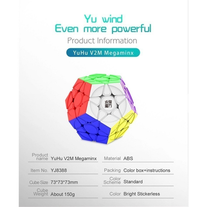 YJ Yuhu Megaminx 3x3 V2M Magnetic Speed Cube Stickerless | Shopee ...