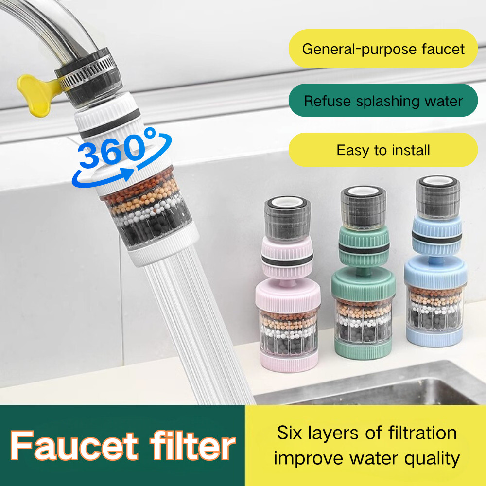 360°Faucet Filter Water Saving Kitchen Splash Proof Water Purifier ...