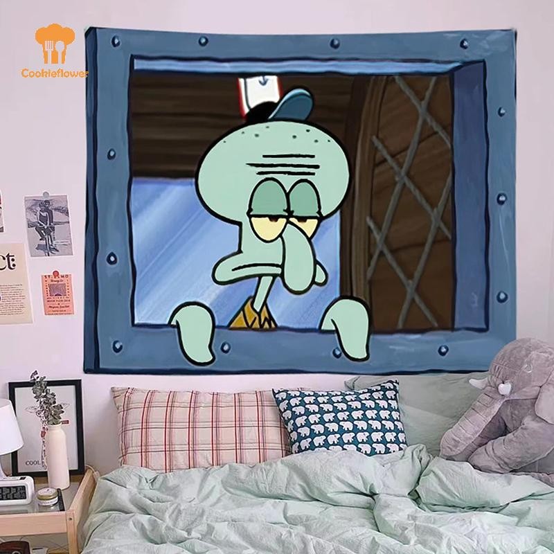 CKFR SpongeBob SquarePants Cartoon Decoration Background Hanging Cloth ...