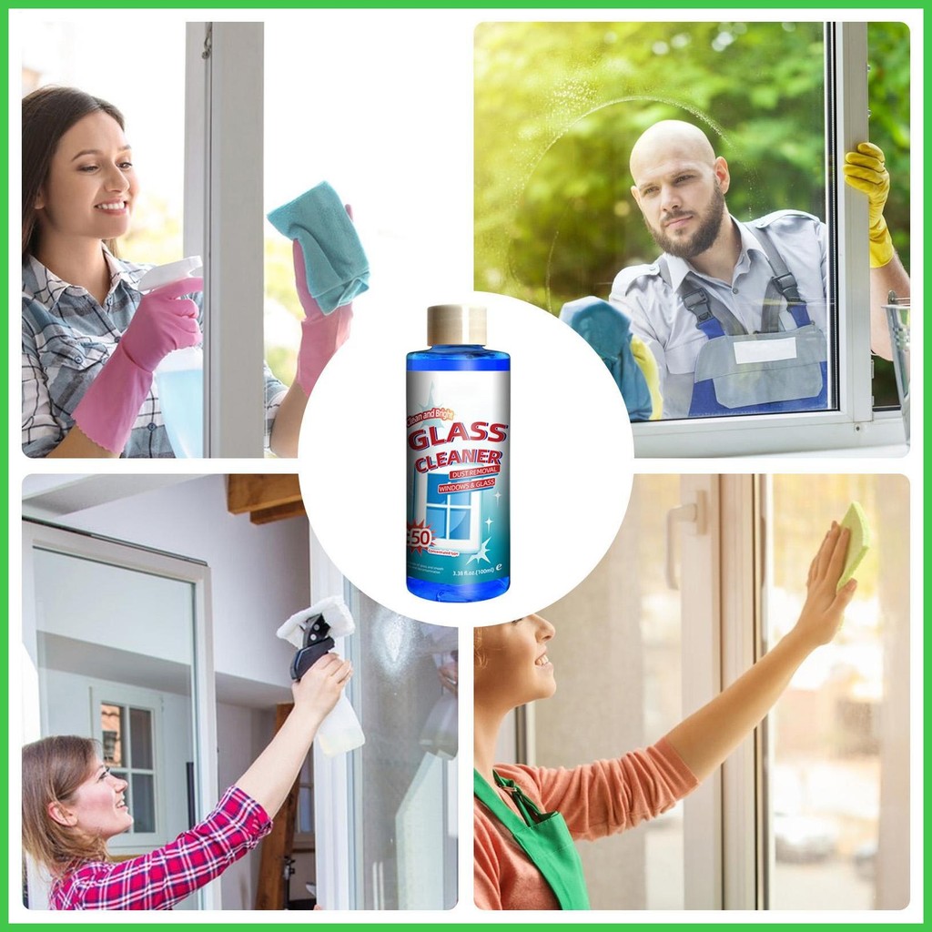 Window Glass Cleaner 100ml Shower Door Cleaner Professional Safe Window ...