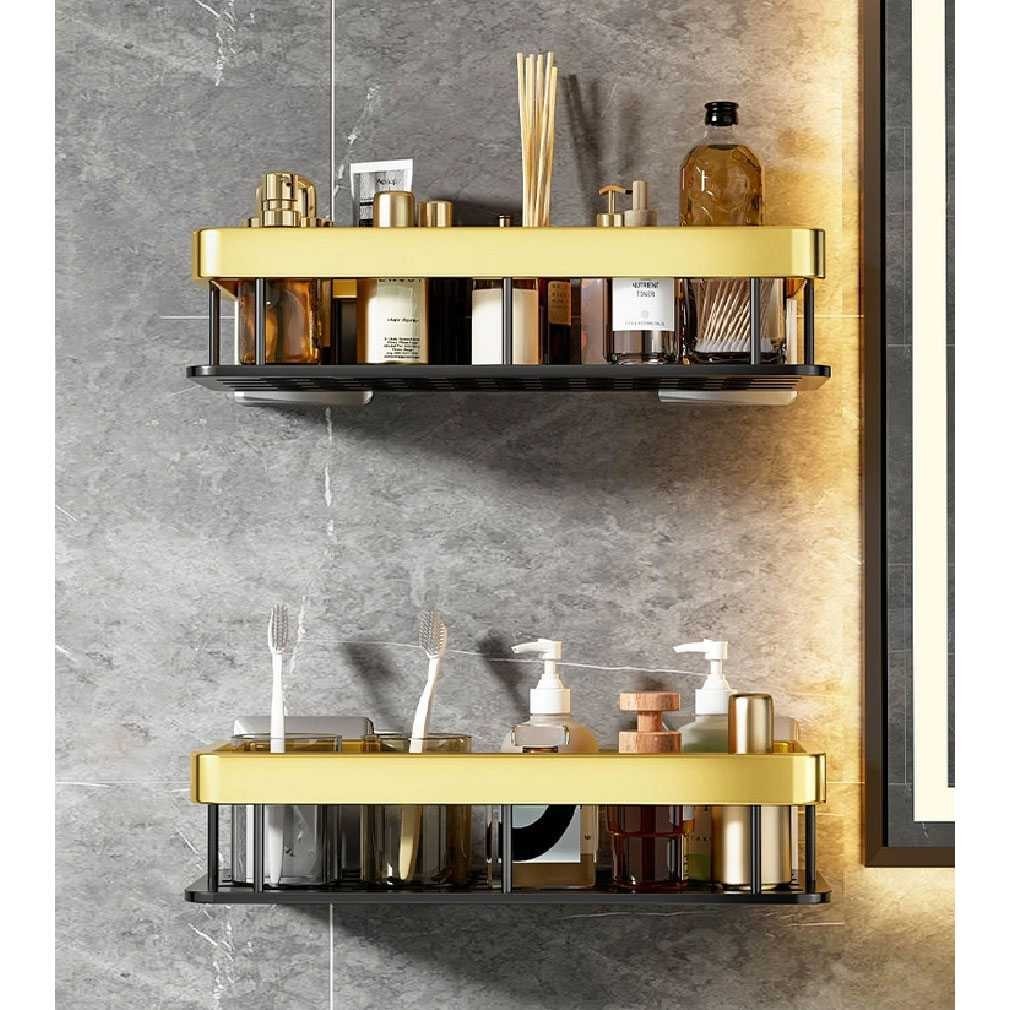 Bathroom Mounted Shelf Bathroom Organizer Rack Aluminum / Ceramic Wall ...