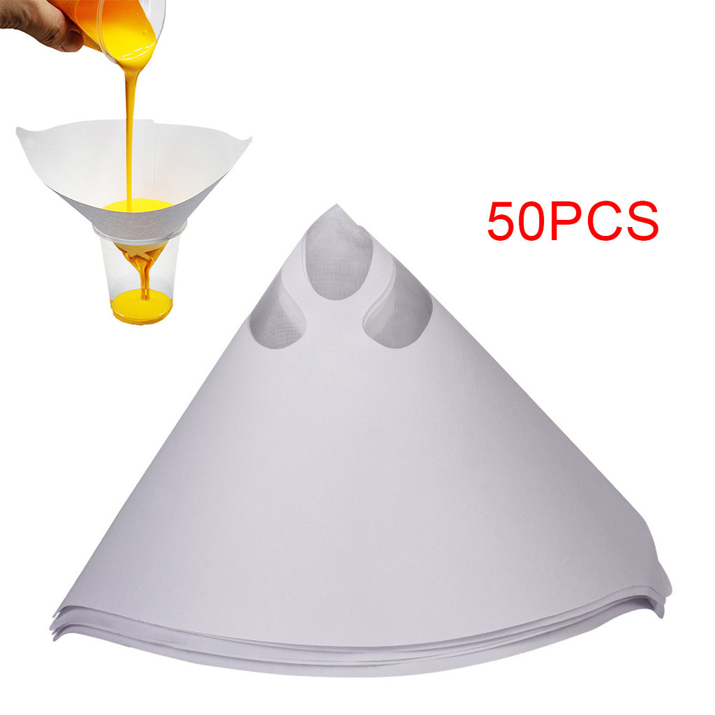 50pcs Paint Mixing Paper Funnel Automotive Paint Filter Screen ...