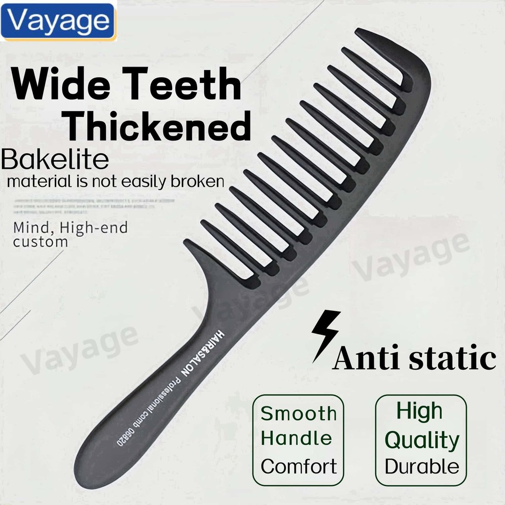 Salon Hairdressing Brush Men Women Wide Tooth Comb Anti-Static Bakelite ...