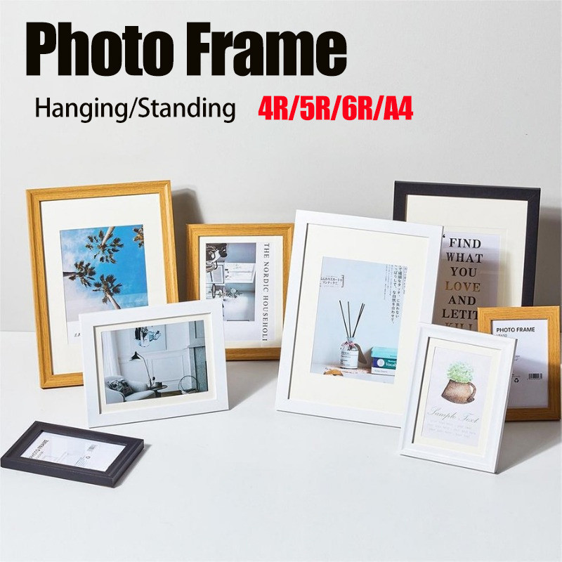 5R/A4/4R/6R Wooden Photo Frame Wall Decor Hanging Picture Frame with ...