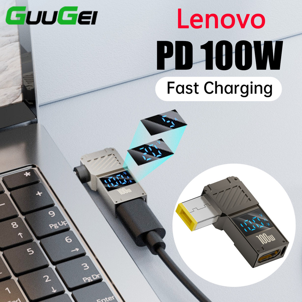 Guugei 100W Digital Display Adapter Type C to Square USB Charger Lenovo ...