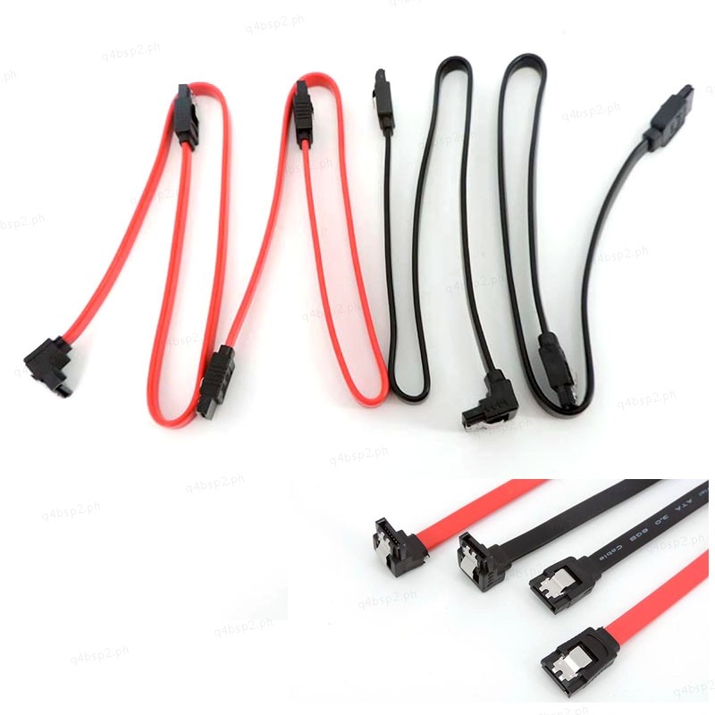40cm red black Straight Right-angle SATA Cable 3.0 III To Hard Disk ...