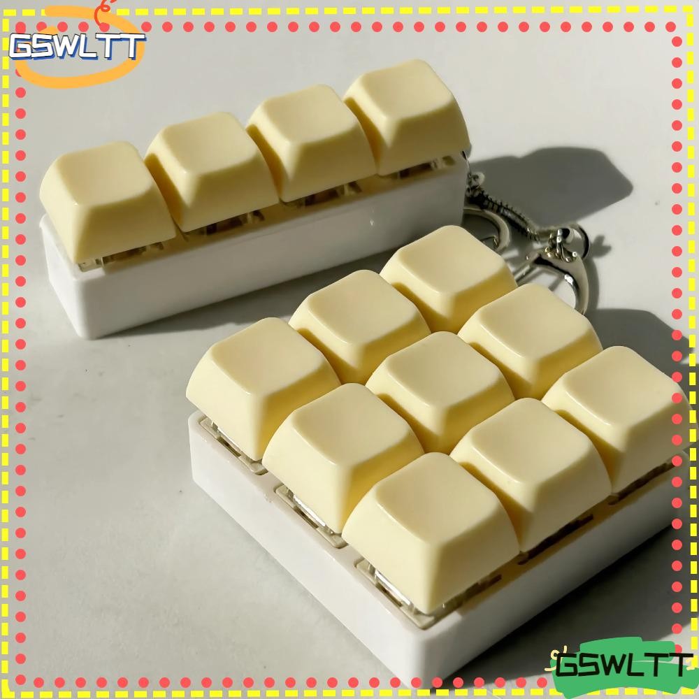 GSWLTT Fidget Keychain, DIY Keyboard Keys Button Finger Keyboard Cap ...