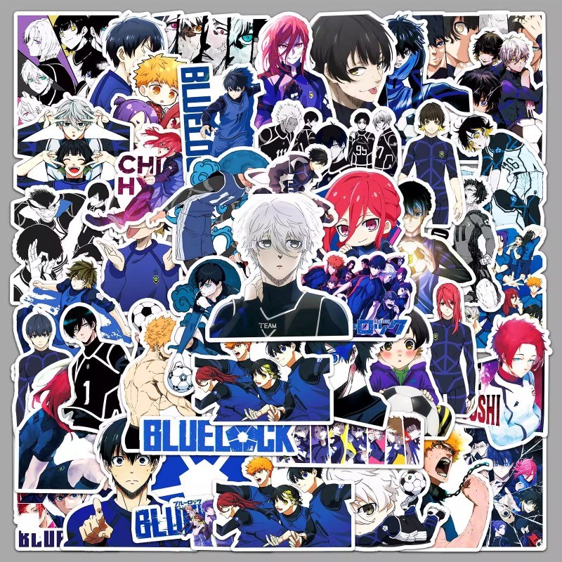 80PCS BLUE LOCK Anime Stickers Black White Waterproof Graffiti Decals ...