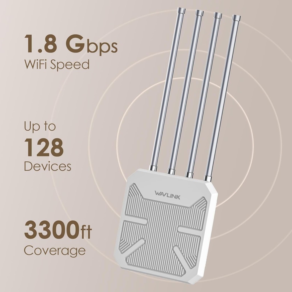 WAVLINK Outdoor WiFi 6 Mesh Router, Long Range WiFi Access Point with ...
