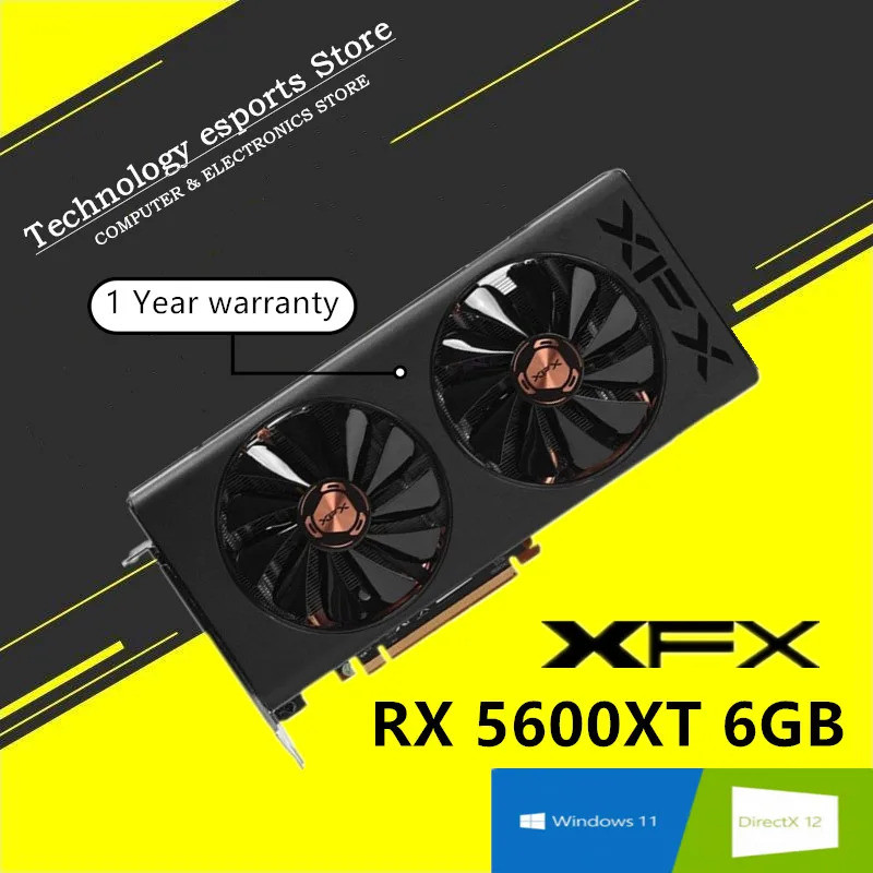 XFX original RX 5600XT 6G Game graphics card GDDR6 Computer graphics ...