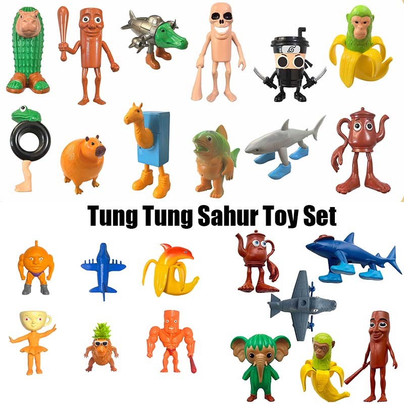 Toy Brainrot 12pcs/set Tung Tung Sahur Action Figure Tralalero Tralala ...