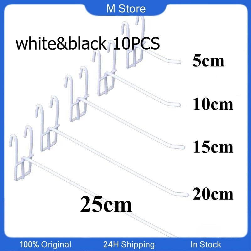 white&black 10pcs Screen Hook For Store Grid Wall Wire Mesh Hanging ...