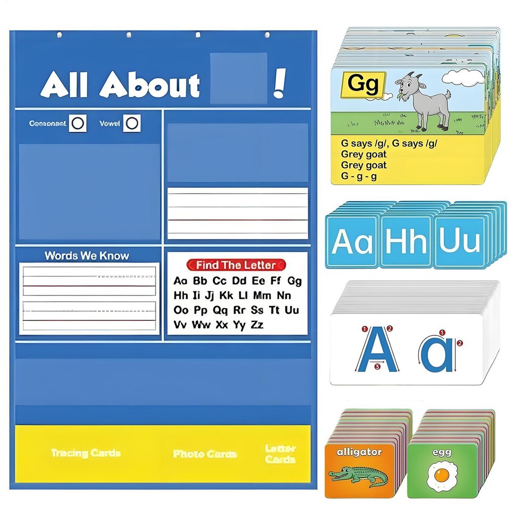 Alphabet Learning Pocket Chart Alphabet Wall Chart A-BC Flashcard ...