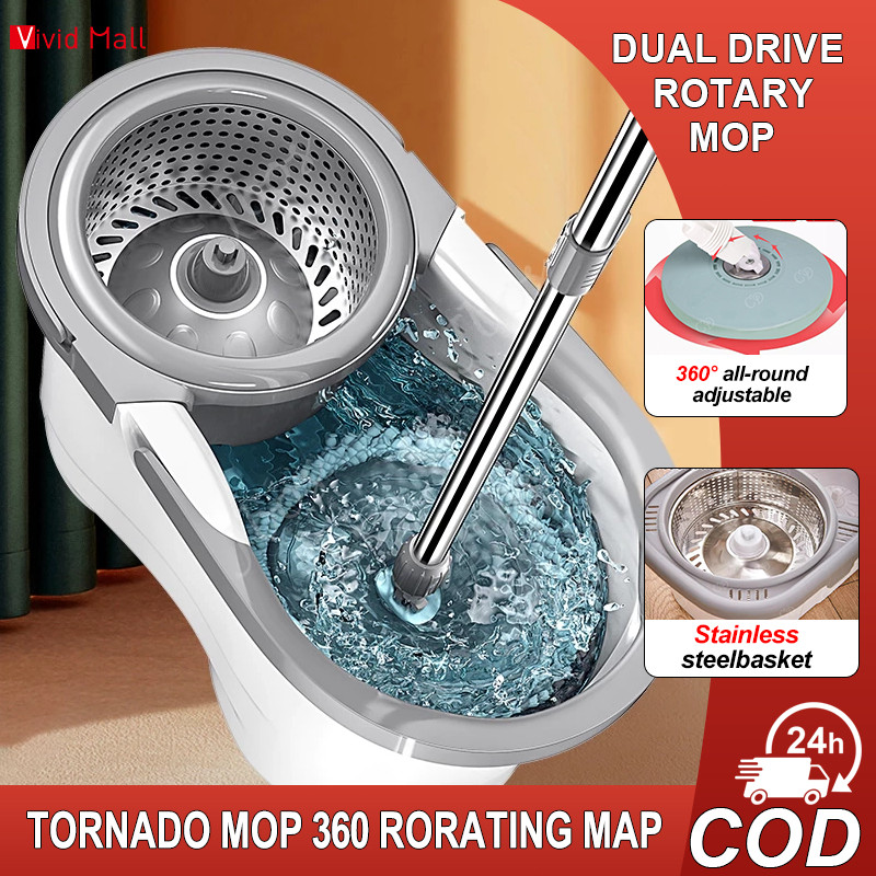 Vivid 360 Rorating Map Spin Mop with Squeezer Heavy Duty Tornado Mop ...