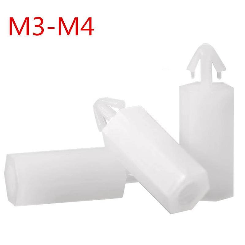 M3-m4 Button Type Hexagonal Isolation Column Nylon Column M3M4 Push-In ...