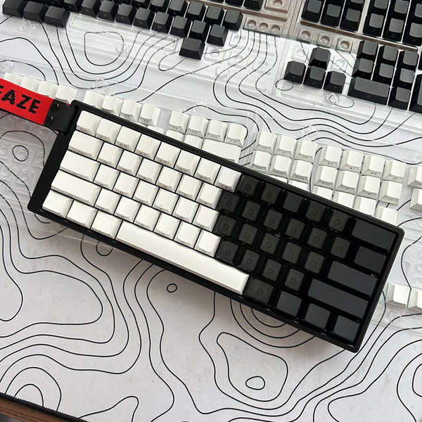 keycap wooting black and white double side engraved translucent keycaps ...