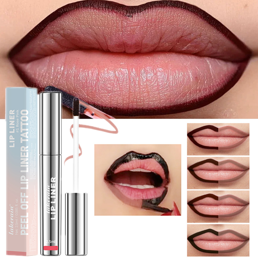 Waterproof Lip Liner Peel Off Tattoo Lipgloss Waterproof Long Lasting Matte Lip Tint Brown ...