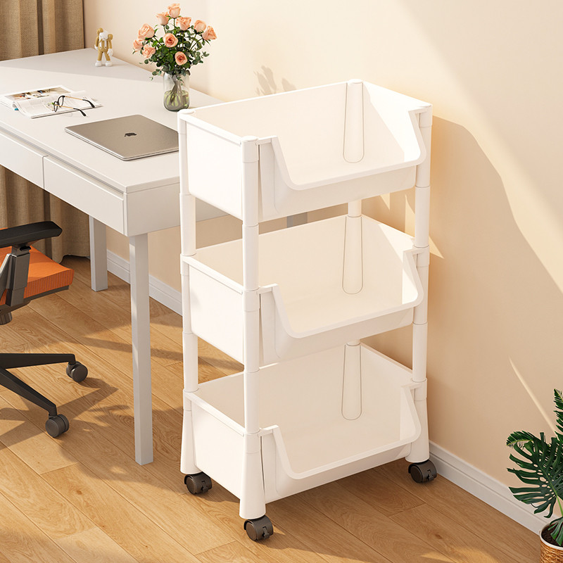 Bookshelf Floor Mobile Household Storage Rack Integrated Wall Multi ...