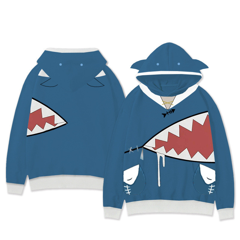 Hololive English VTuber Gawr Gura Hoodie 3D Printed Zip Up Sweatshirt ...