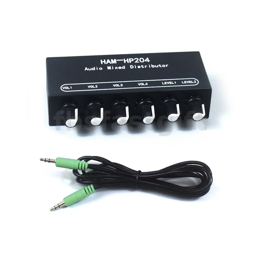 Ham Hp204 Stereo Audio Mixer Distributor Signal Selector 2 Input 4