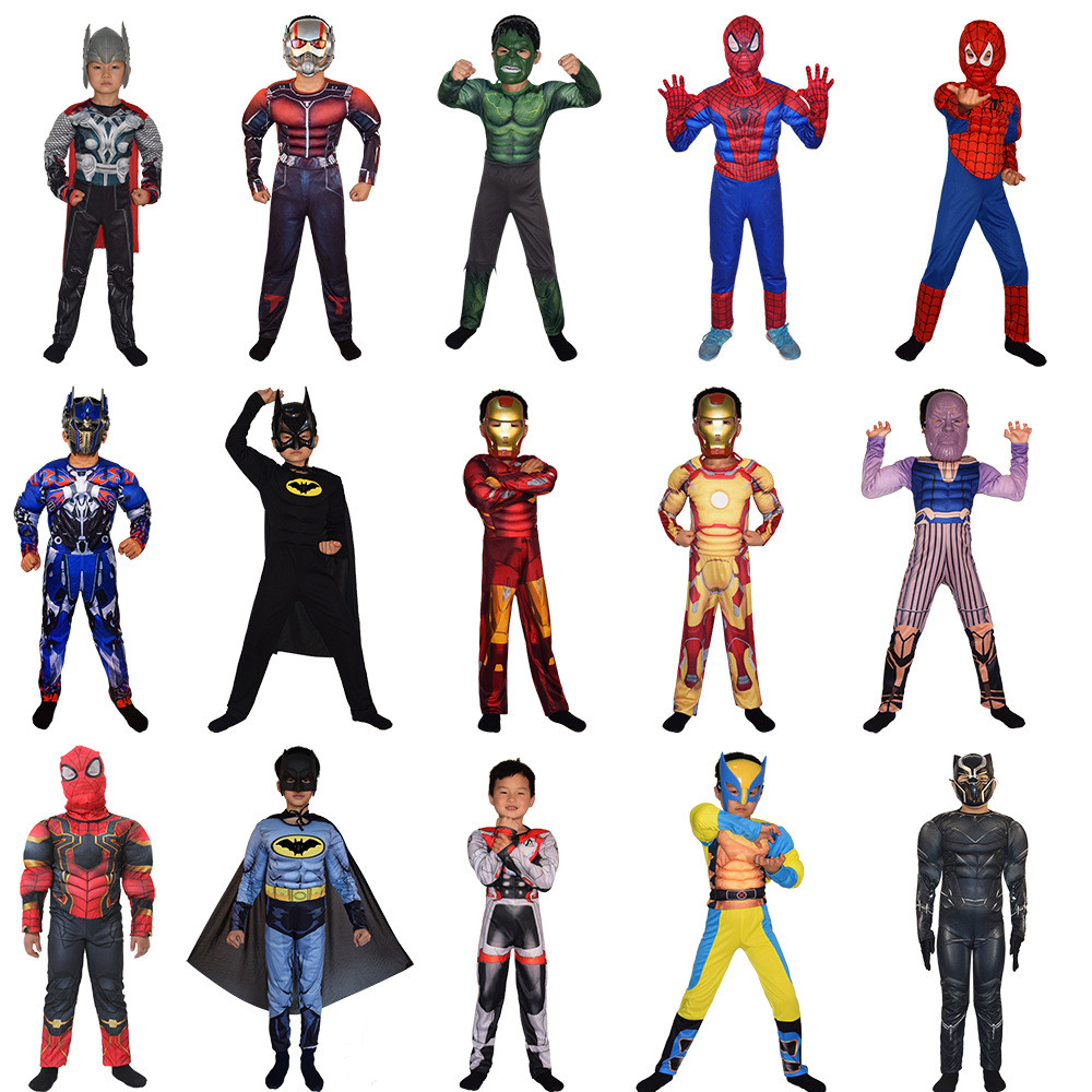 Captain America Superhero Costume Hulk Spiderman Children's Performance ...