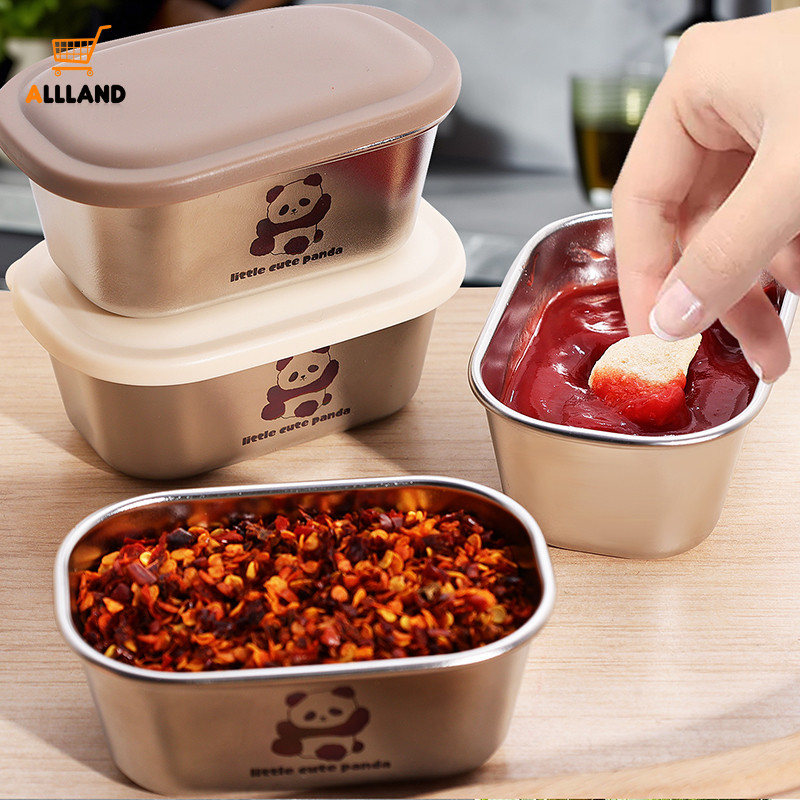 Cartoon Panda Pattern Stainless Steel Sauce Box - Food Sealing ...