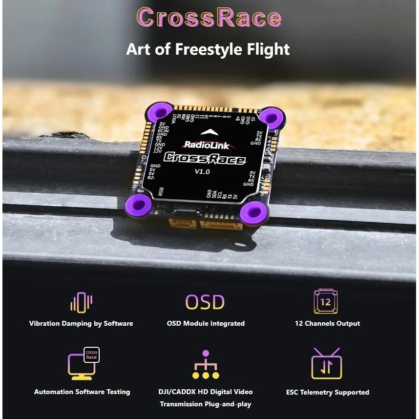 Radiolink CrossRace Flight Controller 12CH Output OSD Integrated ...