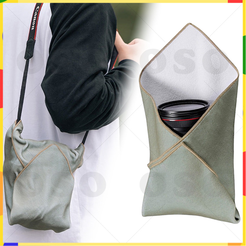 Washable Microfiber Fabric Velcro SLR Camera Pouch Cloth Lens ...