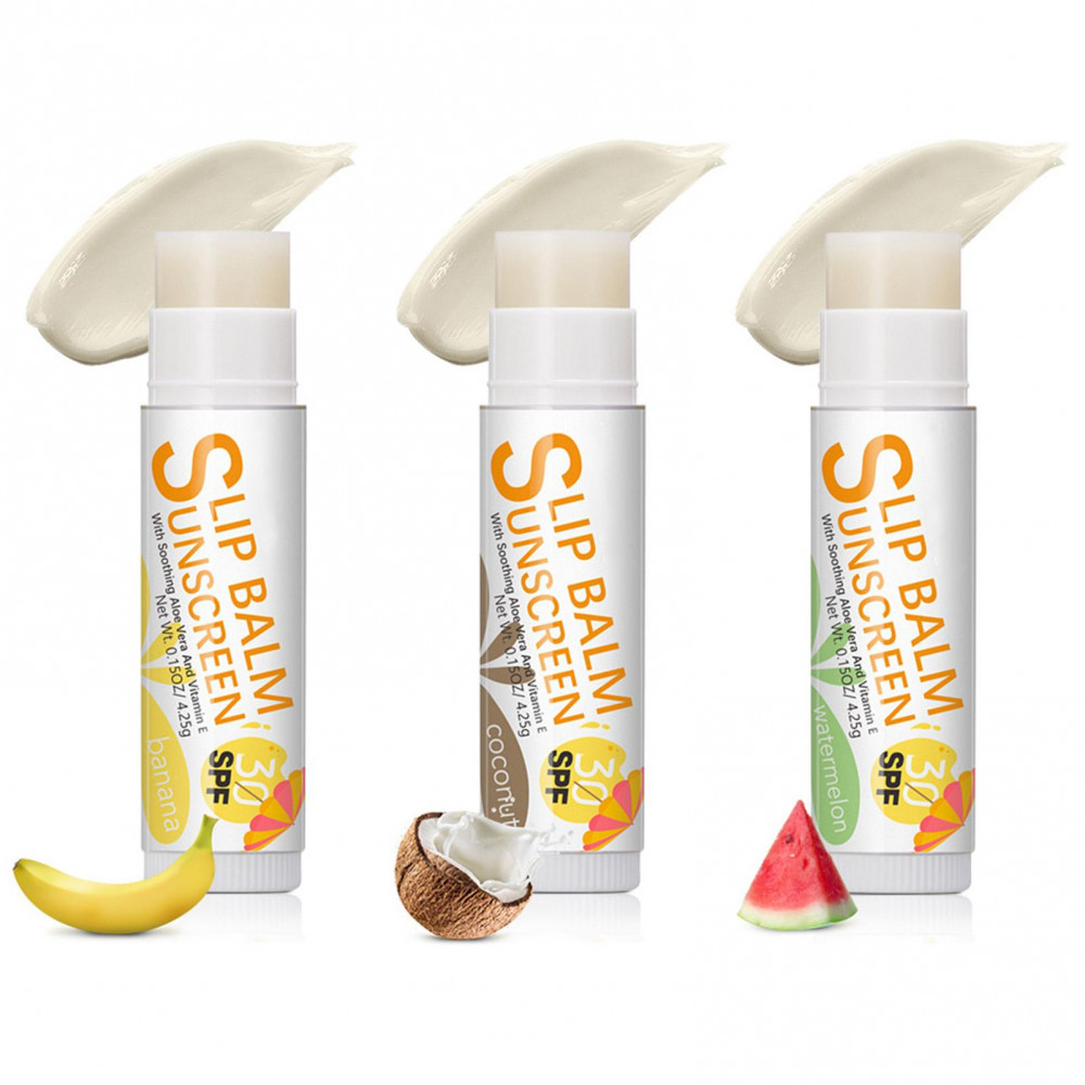 Sunscreen Lip Balm - SPF 30, Flavor Pack, Broad Spectrum UVA-UVB ...