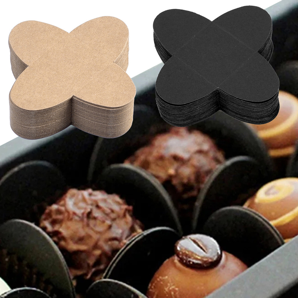 50Pcs Chocolate Packaging Spacer Folding Kraft Paper Candy Tray Dessert ...
