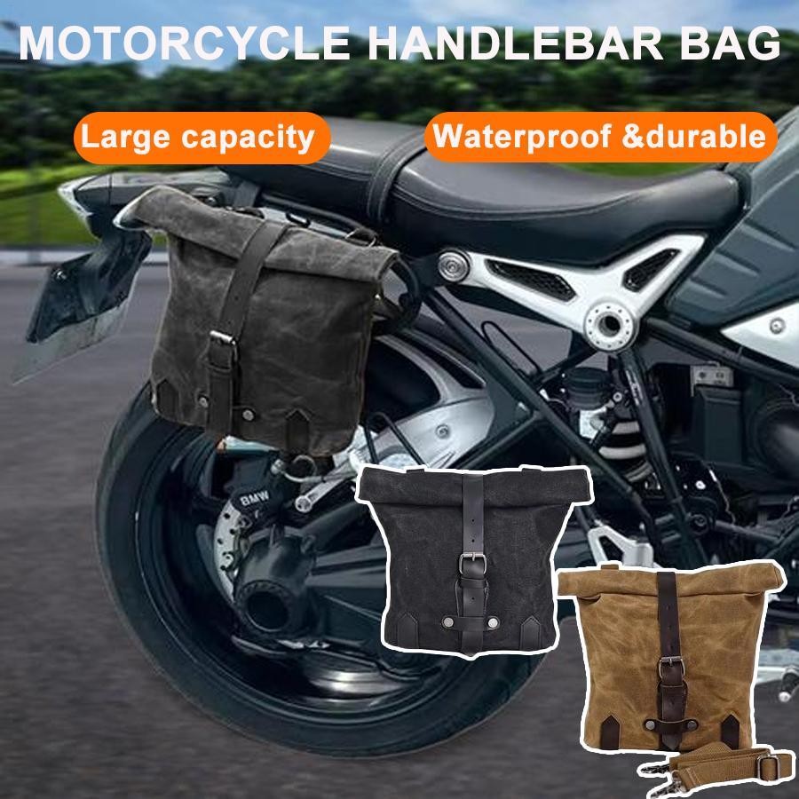 Saddle Bags Motorcycles Waterproof Waxed Canvas Bag Vintage Motorcycle ...