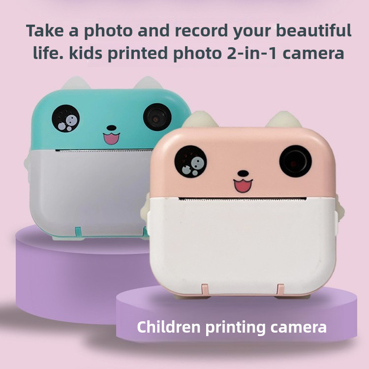 Kids Cartoon Instant Print Camera, HD Mini Camera for Photo and Video ...