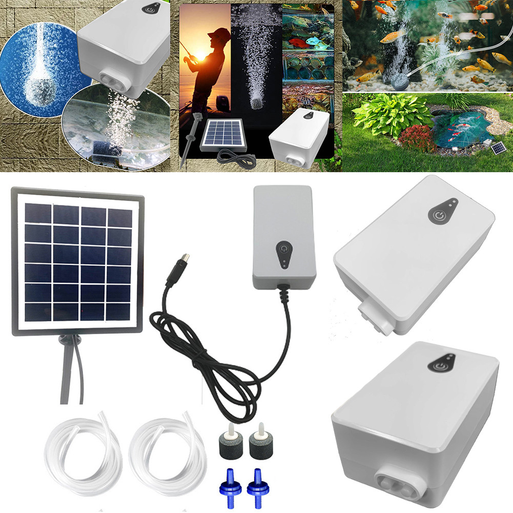 6V 2W Fish Tank Oxygenator Solar Oxygen Pump Battery Powered Aquarium ...