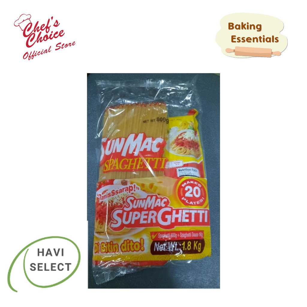 HAVI SELECT SUNMAC SPHAGETTI COMBO WITH SAUCE 800G | Shopee Philippines