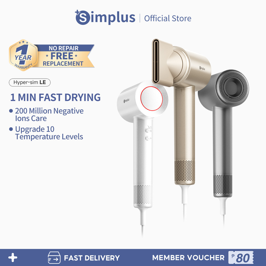 Simplus High Speed Hair Blower Dryer With 200 Million Negative Ions ...