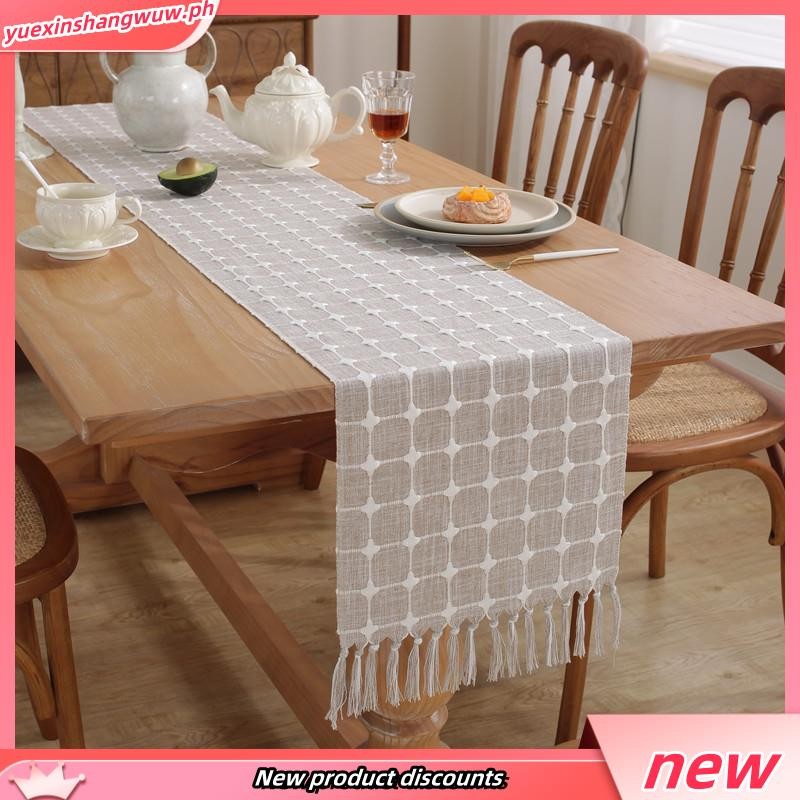 Cotton and Linen Modern Table Runner Cloth 4 seater 6 seater 8 seater ...
