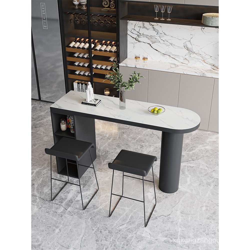 Modern Minimalist Sintered Stone Bar Table Home Light Luxury Cream ...