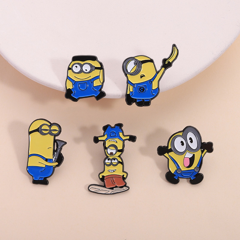 Cute Minion Enamel Pin Cartoon Anime Movie Characters Metal Badge ...