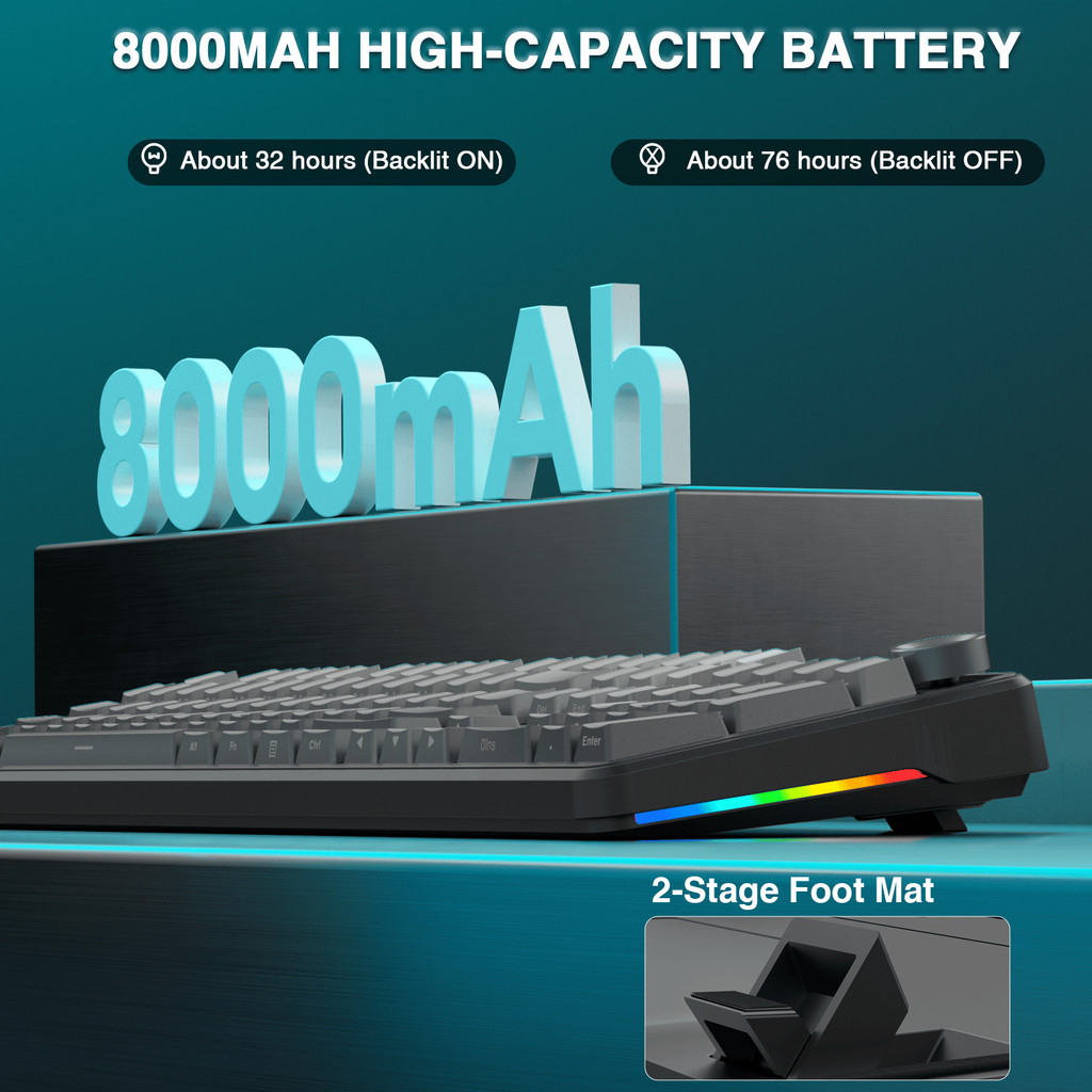 AULA F108 PRO Customized Mechanical Keyboard 104 keys Bluetooth/2.4G ...